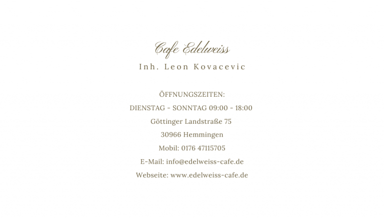 Kontakt – Cafe Edelweiss